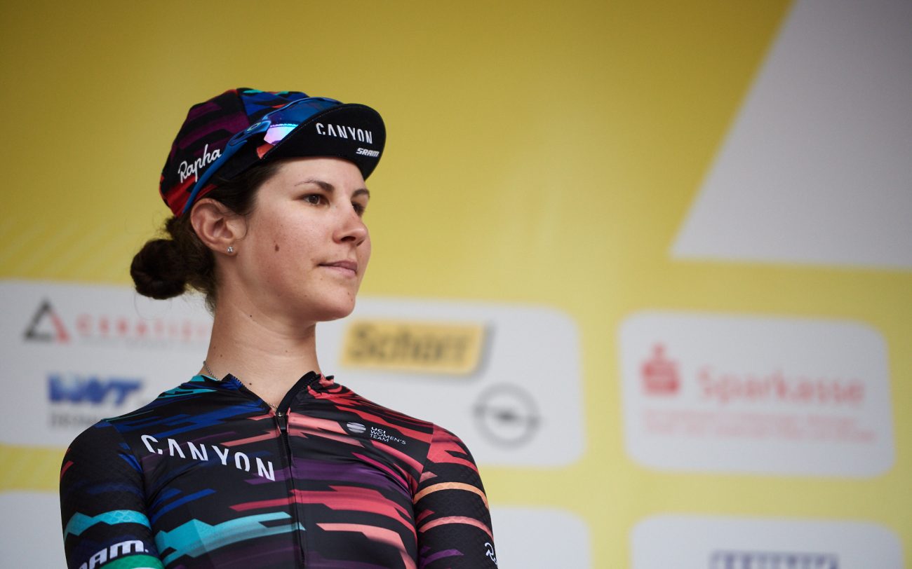 Elena sprints to third on stage four :WMNCYCLING